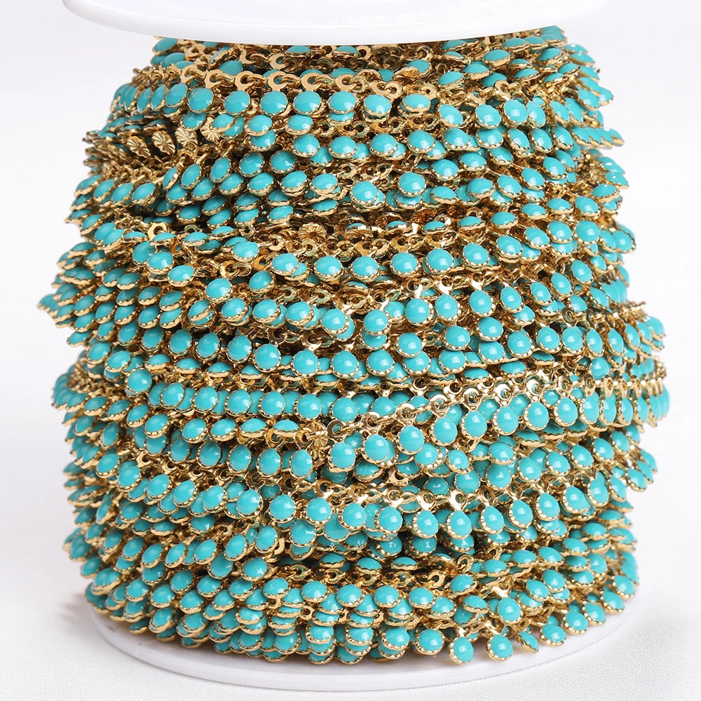 1Meter-Gold-Color-Stainless-Steel-Colorful-Enamel-Sun-Drop-Link-Chains ...