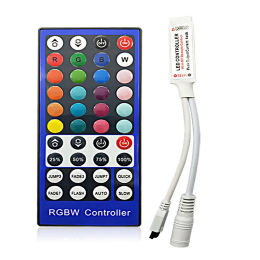 40key RGBW Dimmer led Controller DC12-24V 5 Pins IR Remote Control 4 ...