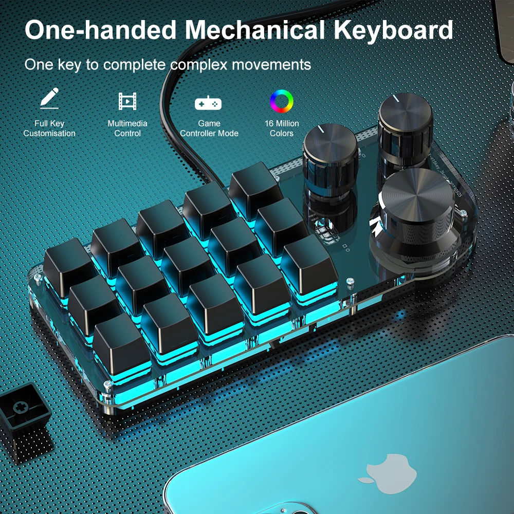 Mini-Macro-Programming-Keyboard-15-Buttons-3-Knobs-Custom-Gaming ...