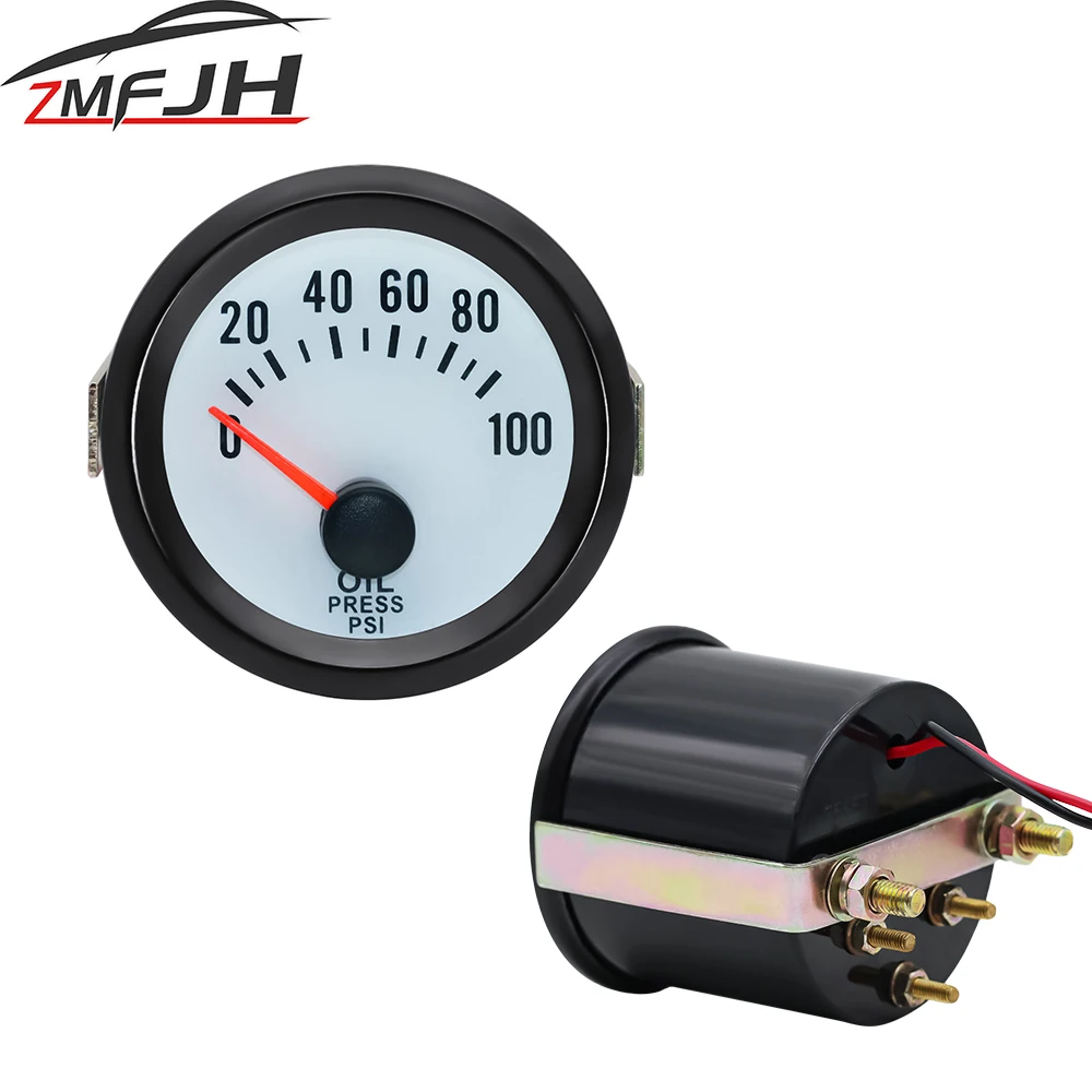 2" 52mm Oil Pressure Gauge 0-100PSI Oil Press Gauge Meter With Sensor ...