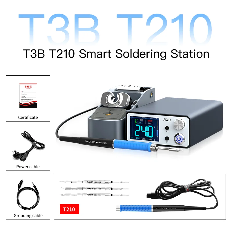 JCID AIXUN T3B intelligent Soldering Station With T210 Series Handle Welding Iron Tips For Phone ...