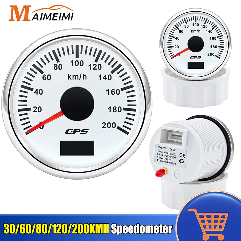 52MM-Digital-GPS-Speedometer-Gauge-Antenna-Odometer-7-Color-Backlight ...