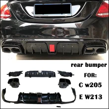 For Mercedes Benz C W205 E W213 Class Car Rear Bumper Body Kit Rear ...