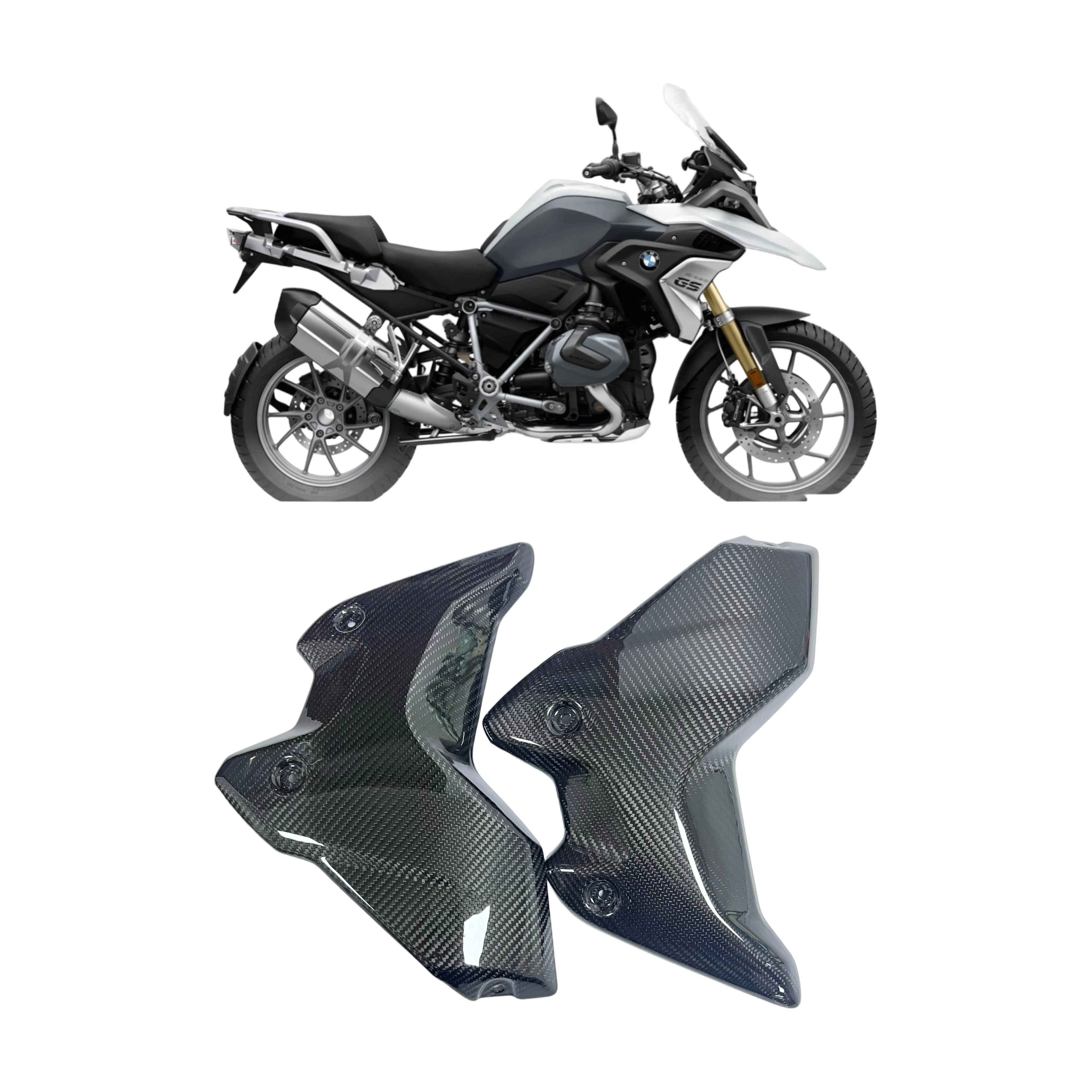R1250GS Carbon fiber motorcycle parts Front Radiator Guard Frame Side ...