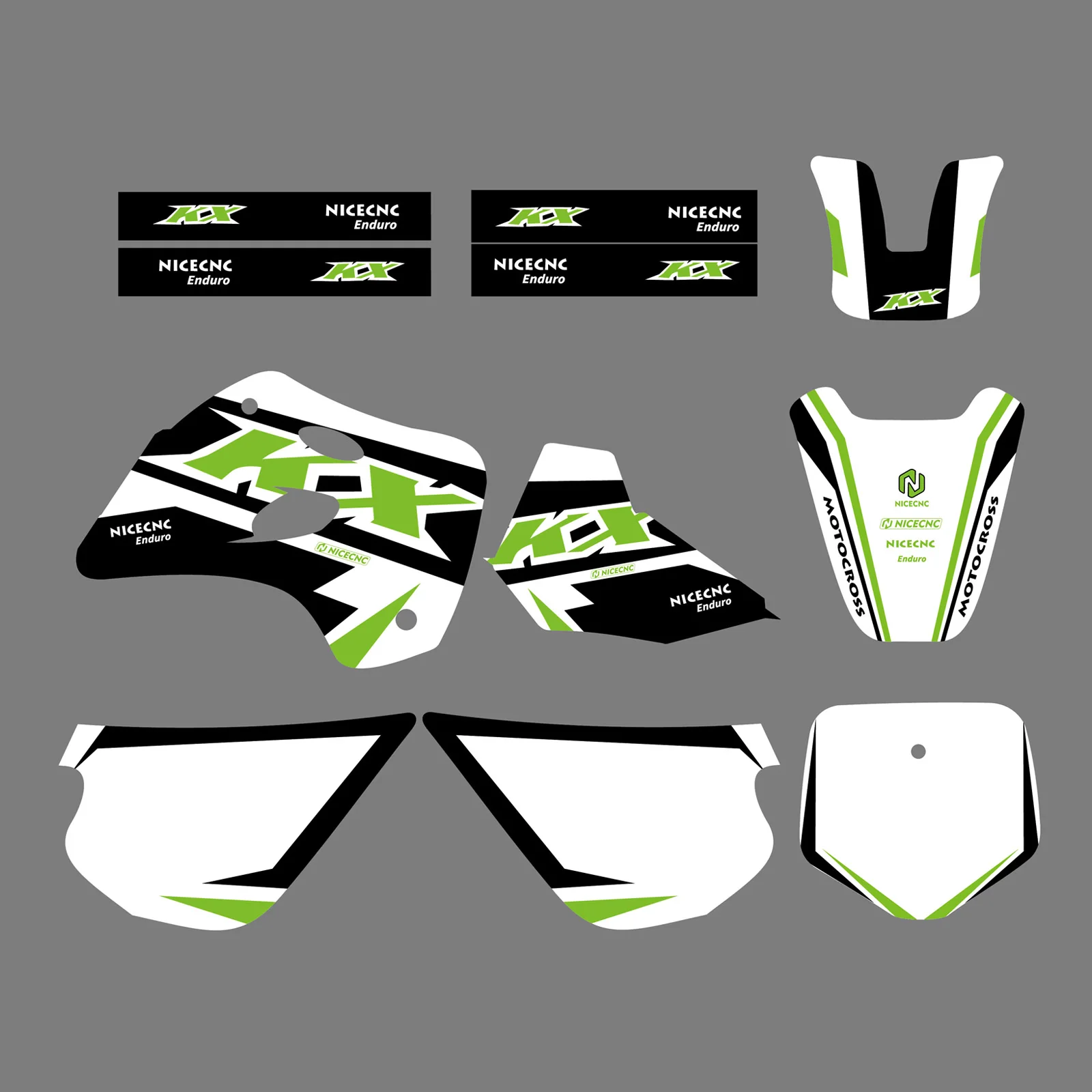 New-Motorcycle-Graphic-Backgounds-Decal-Stickers-Kit-for-Kawasaki-KX80 ...