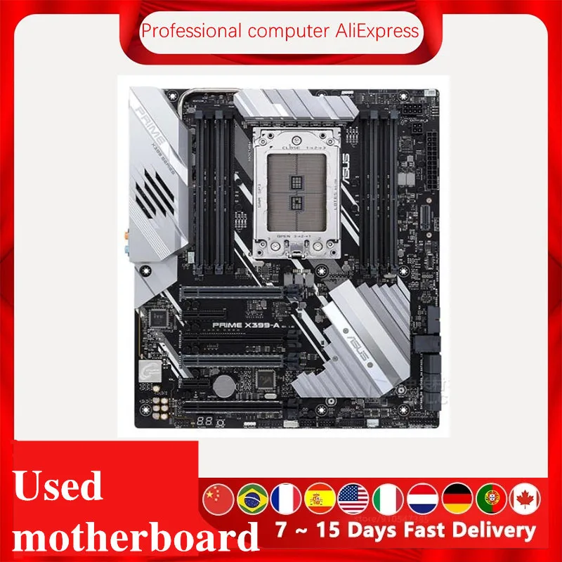 For ASUS PRIME X399 A X399A Motherboard Socket TR4 DDR4 For AMD X399 ...