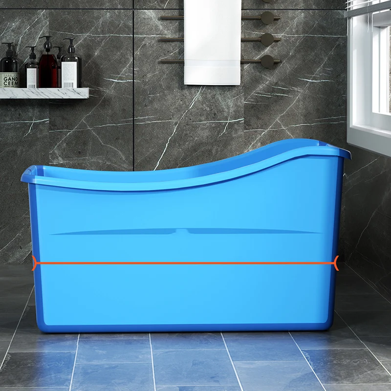 Adult Folding Bathtub Portable Bath Barrel Freestanding Plastic Bucket ...