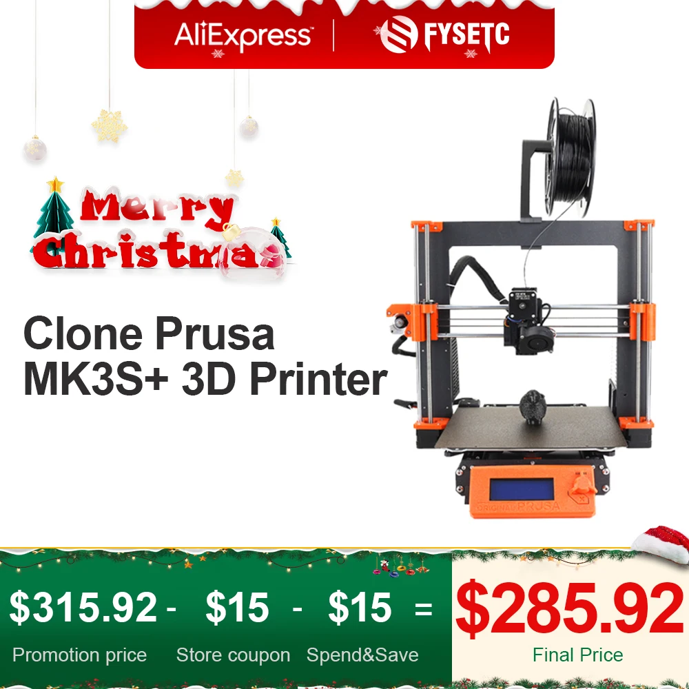Fysetc Clone Prusa I3 Mk3s+ Complete Diy 3d Printer Full Kit With ...