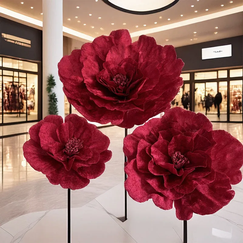 DIA 60CM Visual Feast! Large sized Artificial Velvet Peonies and ...