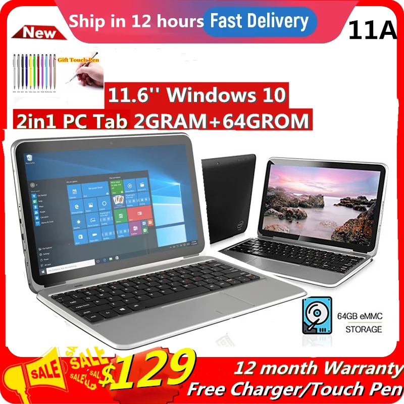 11.6 Inch 11A Windows 10 Tablet PC 2GB+64GB x5-8300 CPU Gift Docking ...