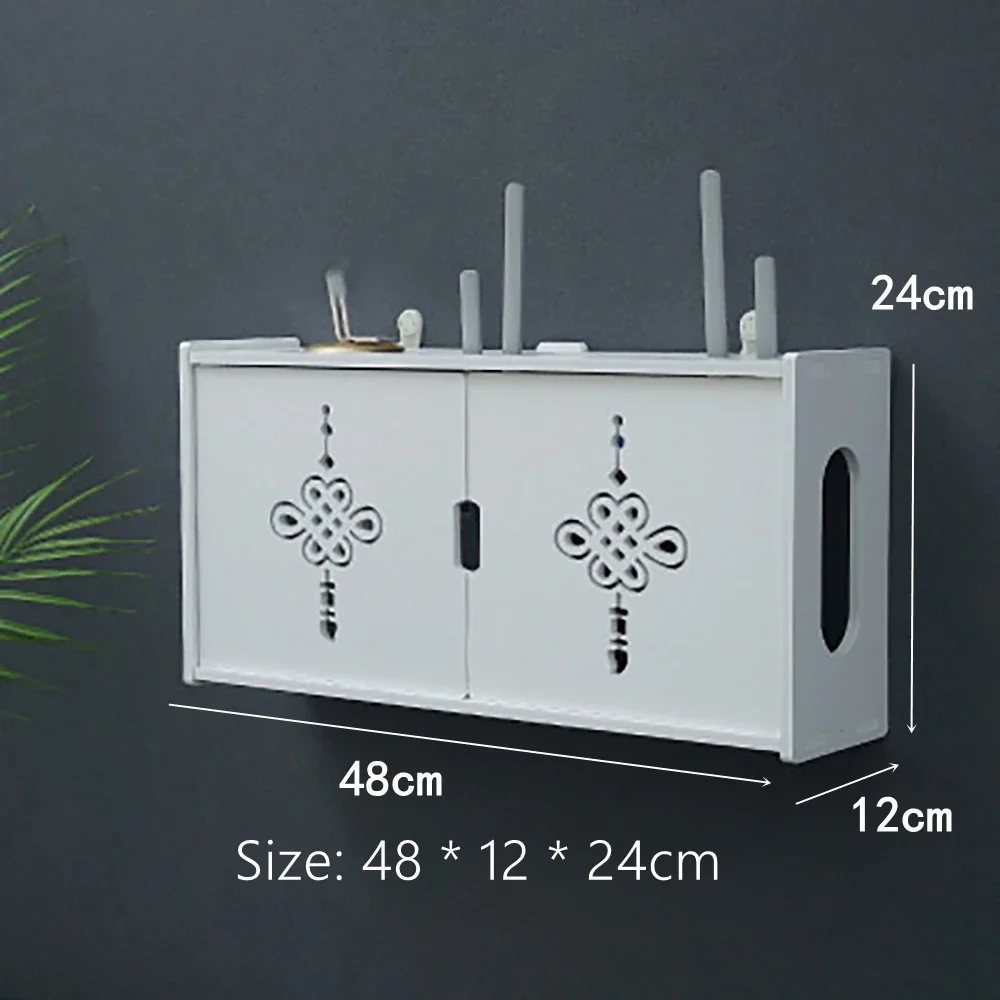 Modem Hider Wifi Router Box PVC Wall-mounted Shelf Hanging Board ...