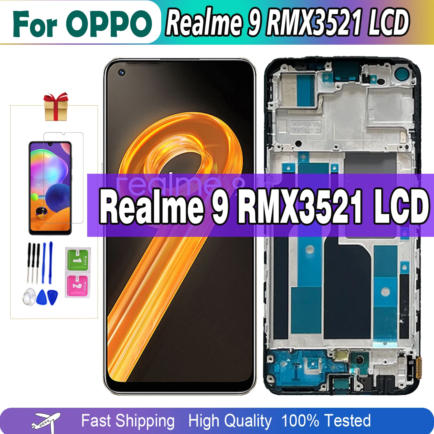Display 6.4" Original LCD For OPPO Realme 9 LCD Touch Screen Digiziter ...
