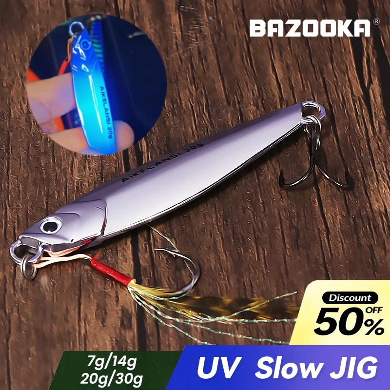 Bazooka-Slow-Jig-Spoon-Jigging-Fishing-Lure-Hard-Lead-Metal-Sinking ...