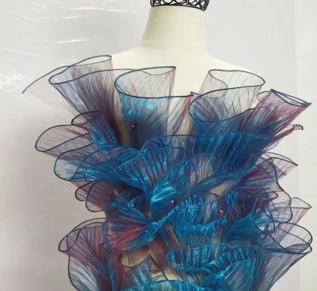 Mermaid transparent ruffles three-dimensional fold large lace magic ...