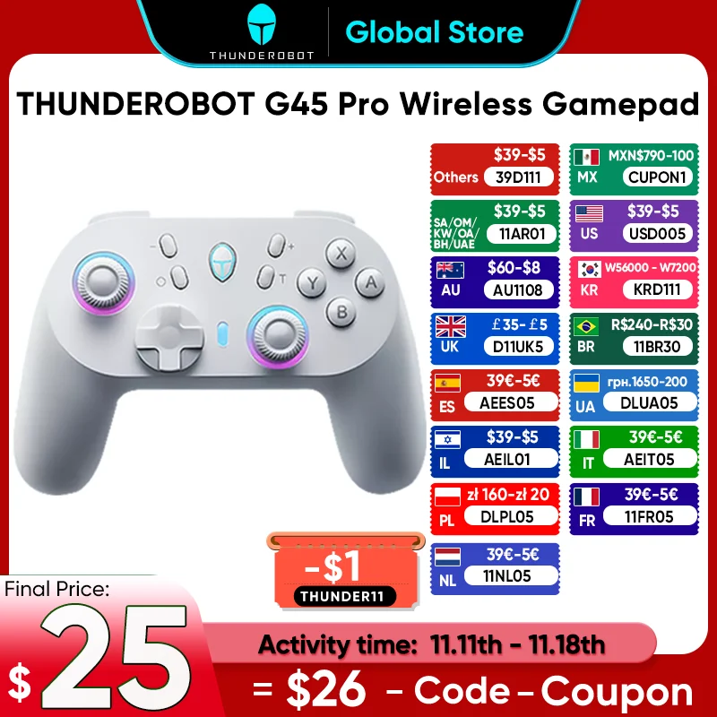 ThundeRobot-G45-Pro-Three-mode-Wireless-Gamepad-Gaming-Controller-Hall ...