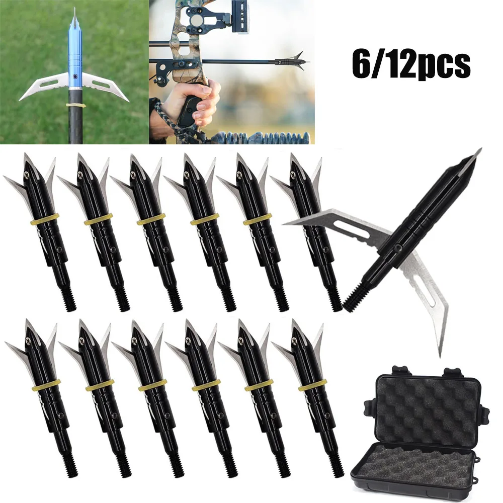 Archery Arrow Broadheads 2-Blade Hunting Broadheads with Case 100 Grain ...
