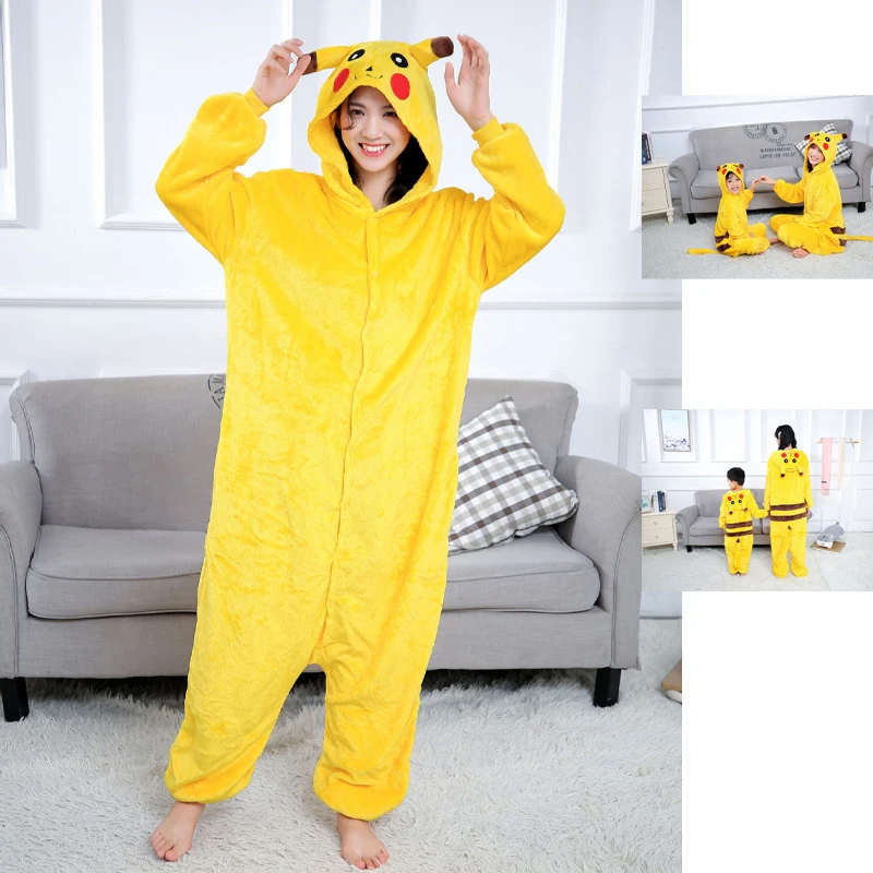 Anime-Pokemon-Pikachu-Plush-Flannel-Pajamas-Pokemon-Figures-Boys-Girls ...