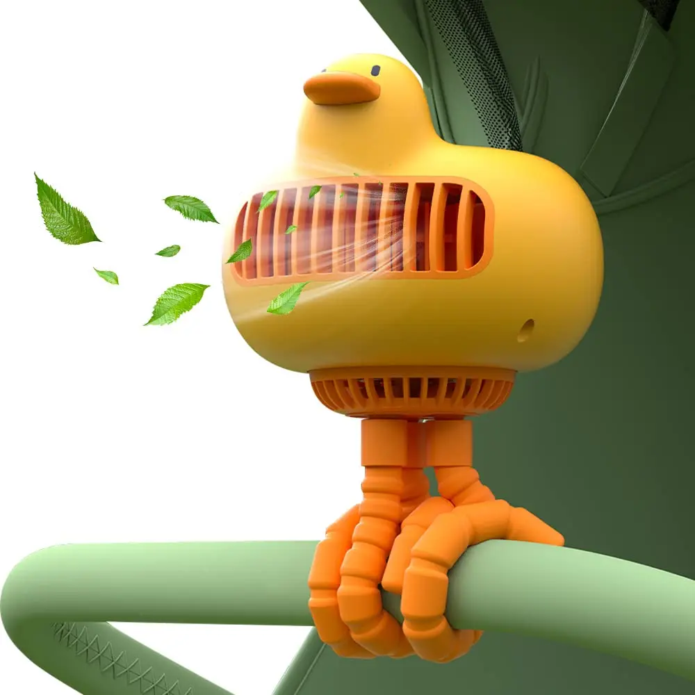 Mini-Portable-Baby-Stroller-Fan-Duck-Shape-Stand-Adjustable-Handheld ...