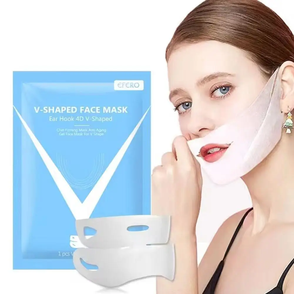 1Pc-4D-Ear-Hook-V-shaped-Face-Mask-Chin-Firming-Slimming-Gel-Face-Masks ...