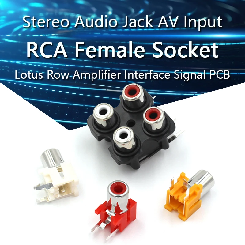 RCA-f-mea-Jack-udio-est-reo-entrada-AV-soquete-conector-Lotus-Row ...