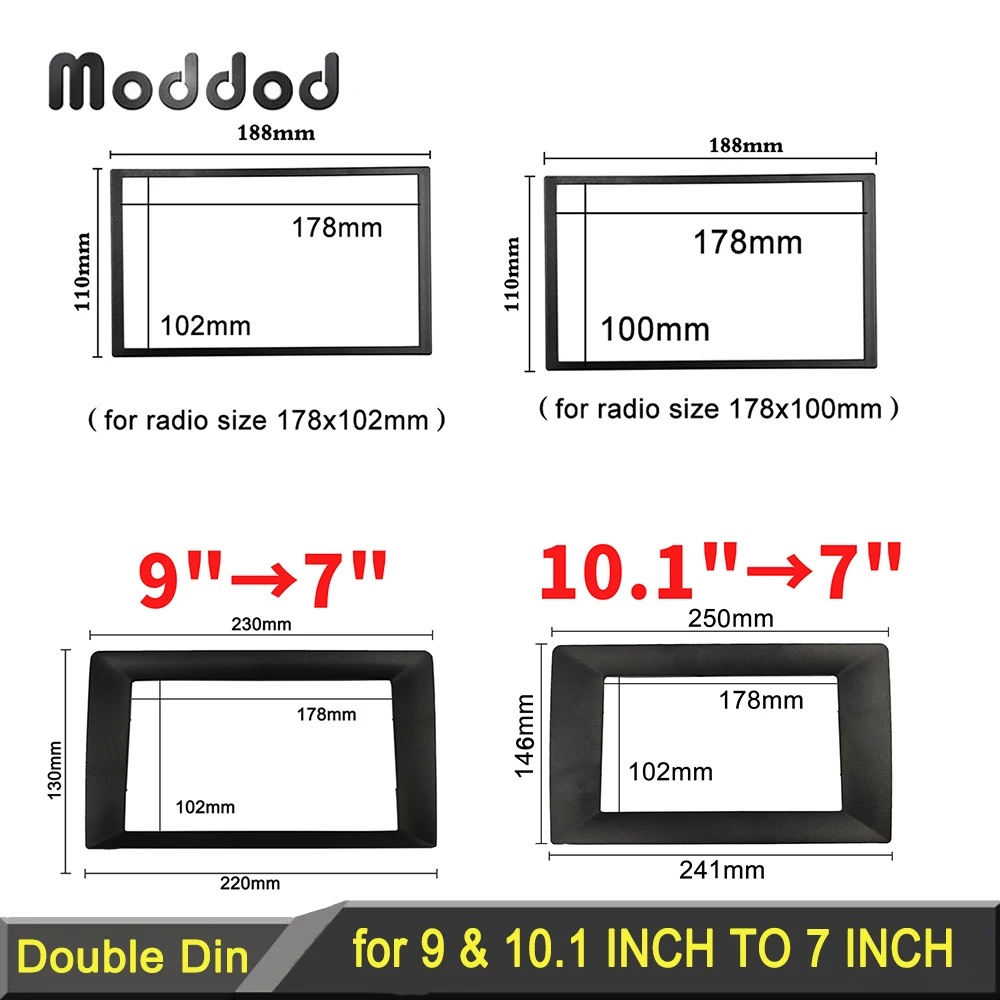 Car Radio Frame for 10.1 9 INCH TO 7 Inch Universal GPS Navigation ...