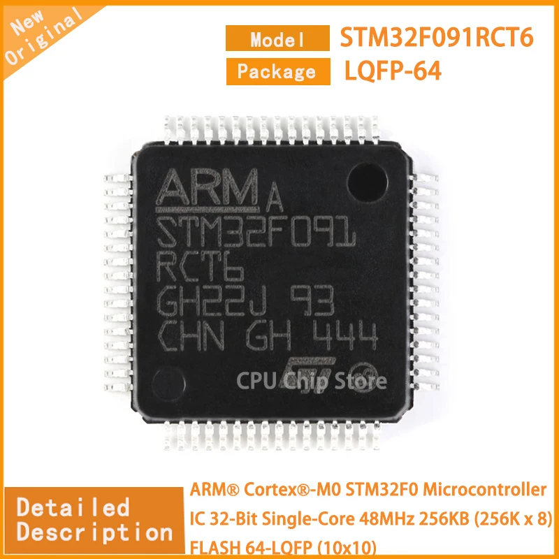 5Pcs/Lot New STM32F091RCT6 STM32F091 STM32F0 Microcontroller IC 32 Bit Single Core 48MHz 256KB ...