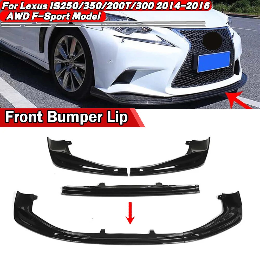 3-Pcs-Carbon-Fiber-Front-Bumper-Lip-Splitter-Diffuser-Spoiler-Chin-Body ...