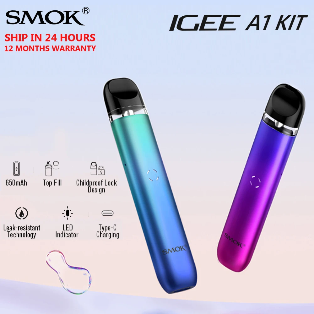 New! SMOK IGEE A1 Kit 14W Pod IGEE Cartridge Vape 650mAh battery ...