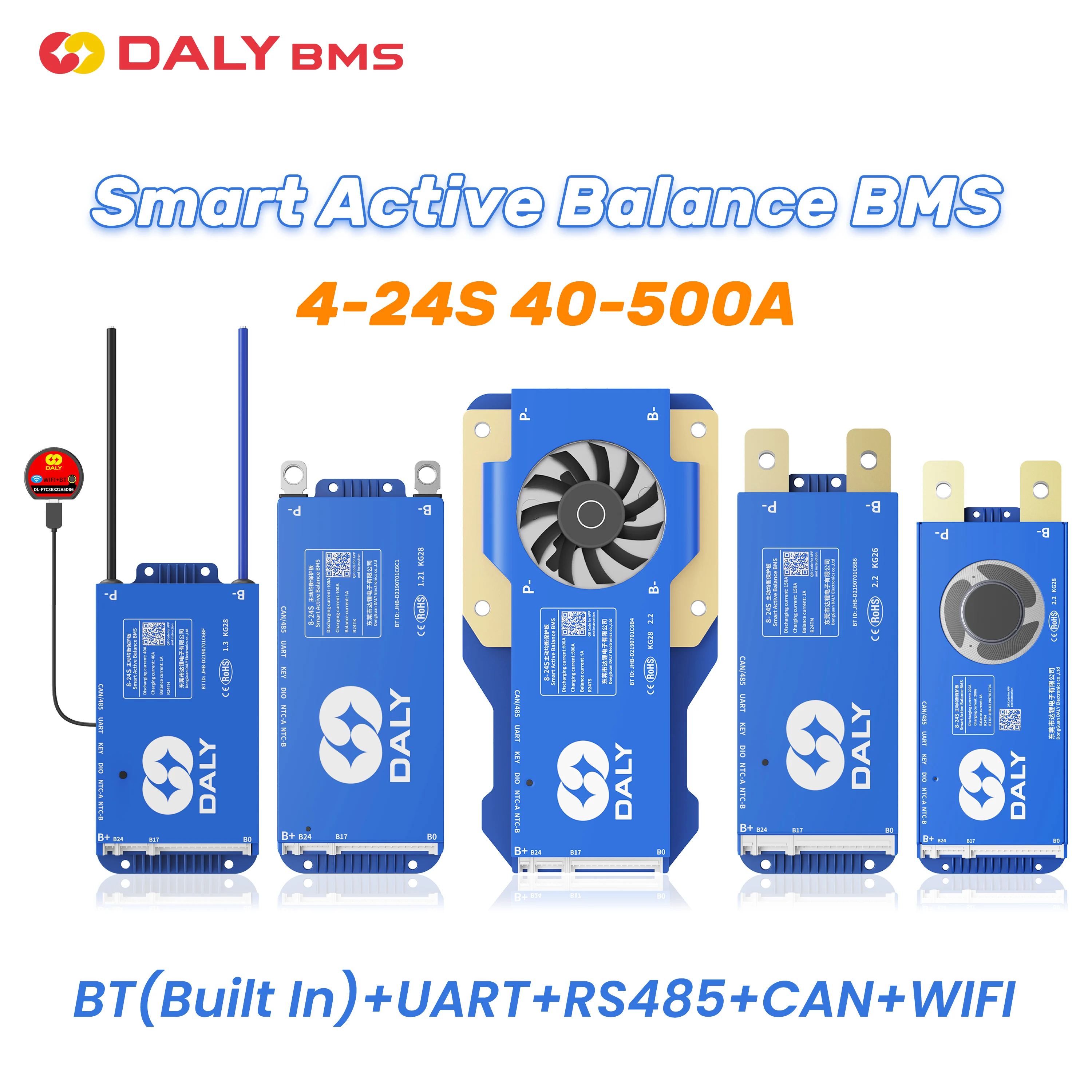 Daly Active Balance Smart BMS with BT WiFi RS485 CAN 4S 12V 8S 24V 16S ...