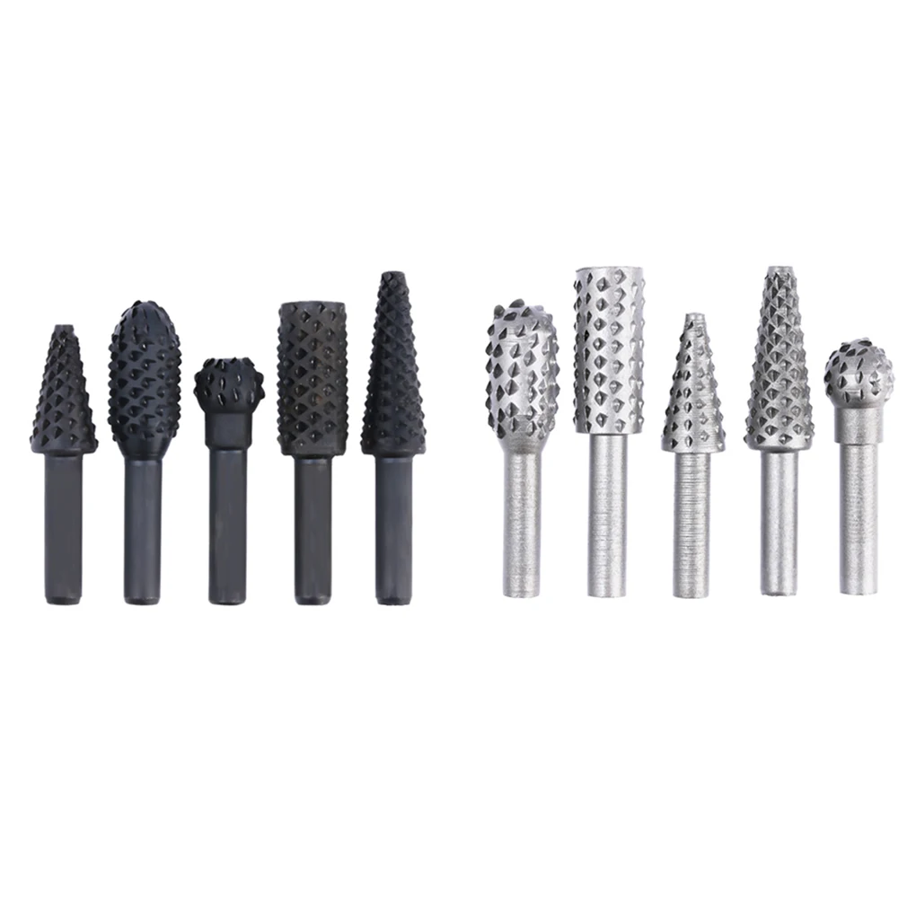 5pcs-set-Woodworking-Steel-Rotary-File-Wood-Carving-Rasp-Drill-Bit-Kit ...