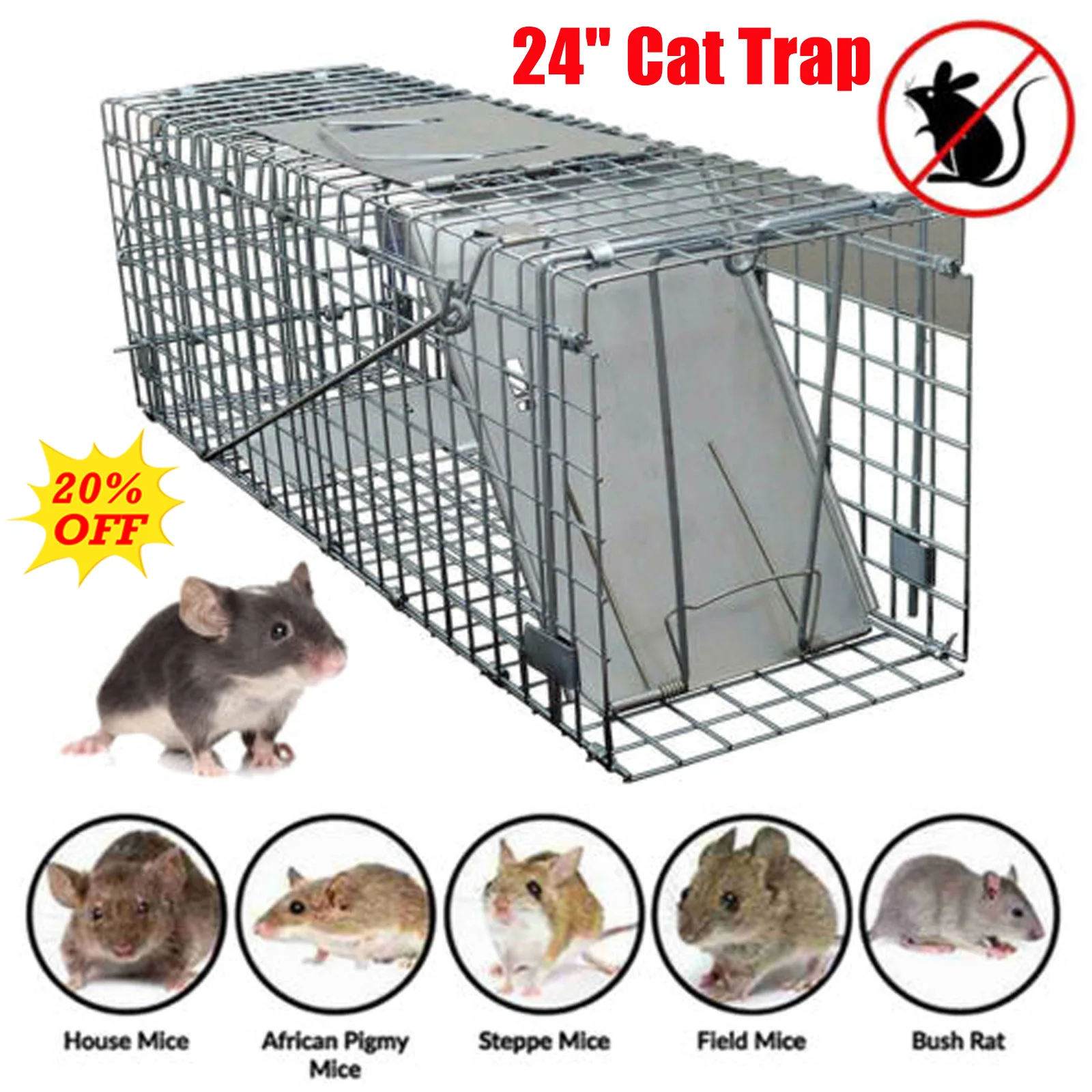 VickyHome-24-Cat-Trap-Large-Animal-Trap-Cage-for-Stray-Cat-Humane ...