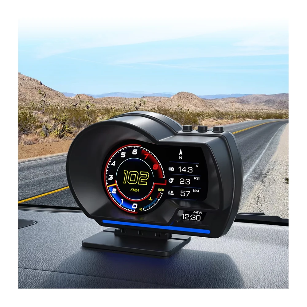 Hud P6 OBD2+GPS System Smart Gauge Speedometer High Resolution No Delay ...