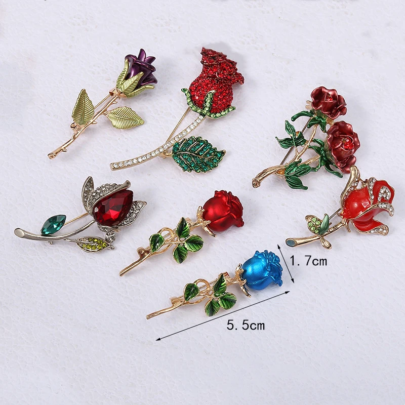 Crystal-Red-Rose-Flower-Brooches-for-Women-Rhinestone-Elegant-Floral ...