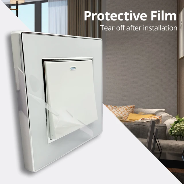 Wallpad-1 2 3 갱 2 웨이 LED 벽 조명 스위치 및 EU 전기 콘센트, USB 흰색 아크릴 패널 은색 테두리