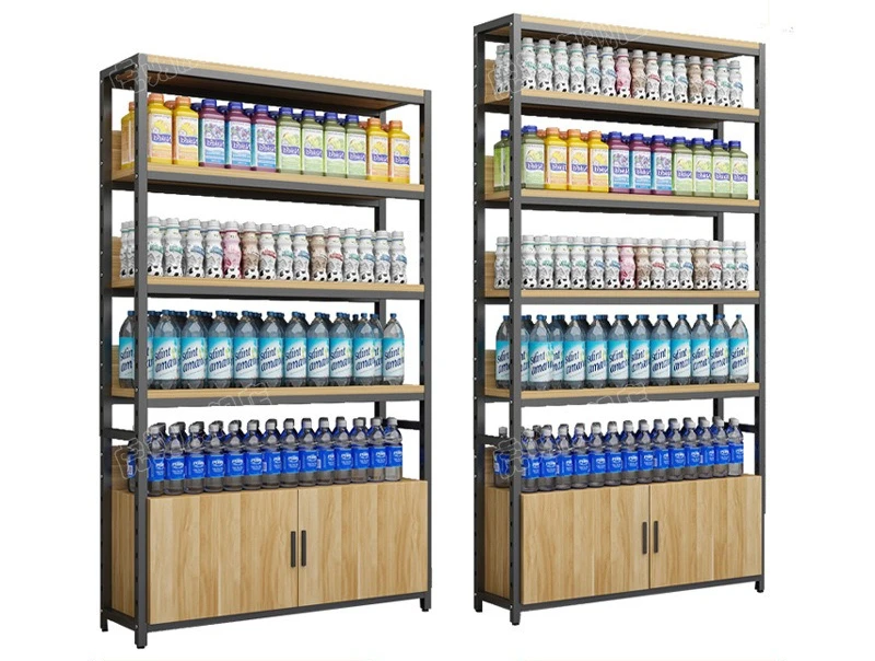 Supermarket shelf display rack commissary convenience store drinks ...