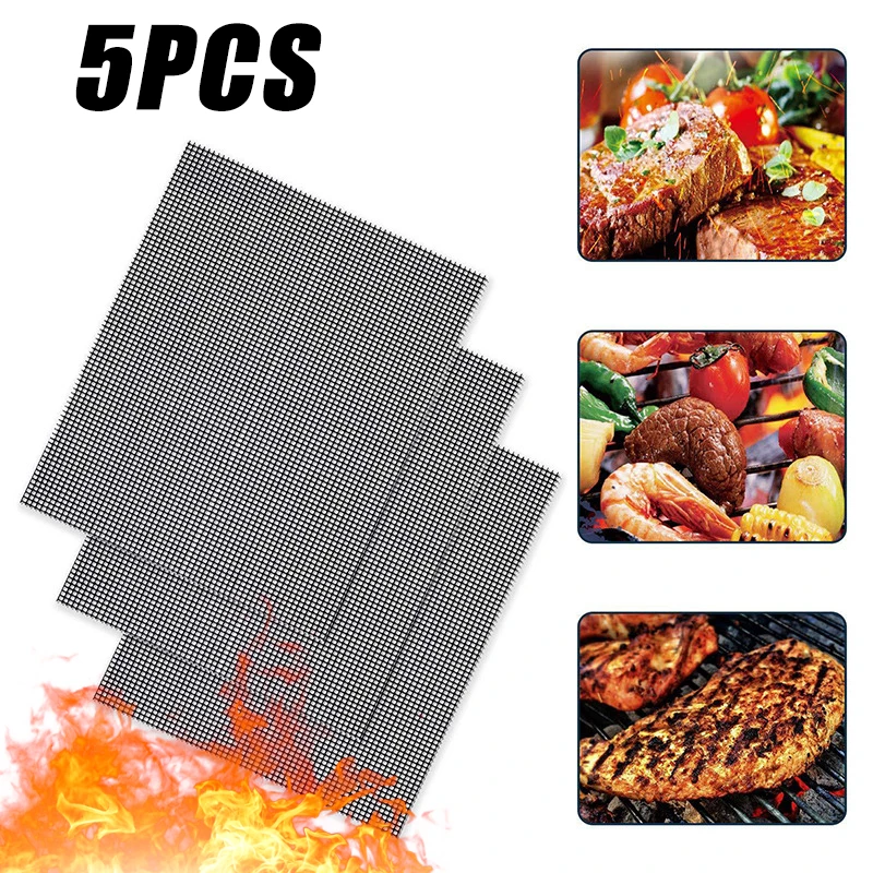 Non-stick-Barbecue-Mesh-Mat-Reusable-Heat-Resistance-BBQ-Baking-Net-Pad ...