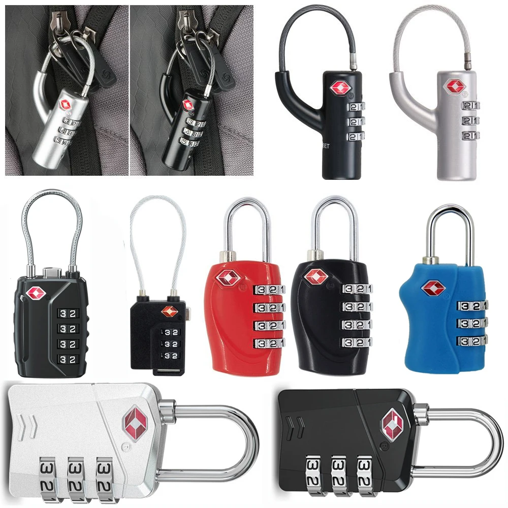 3-Digit-Password-Lock-TSA-Customs-Lock-Steel-Wire-Security-Lock ...