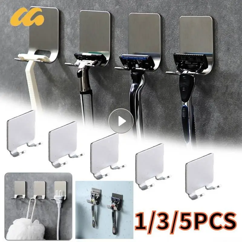 1-3-5Pcs-Punch-free-Razor-Holder-Storage-Hook-Wall-Adhesive-Men-Shaving ...