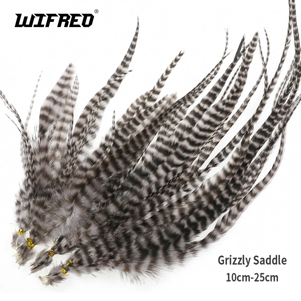 Wifreo Fly Tying Feathers Material Grizzly Saddle Hackle Soft Natural ...