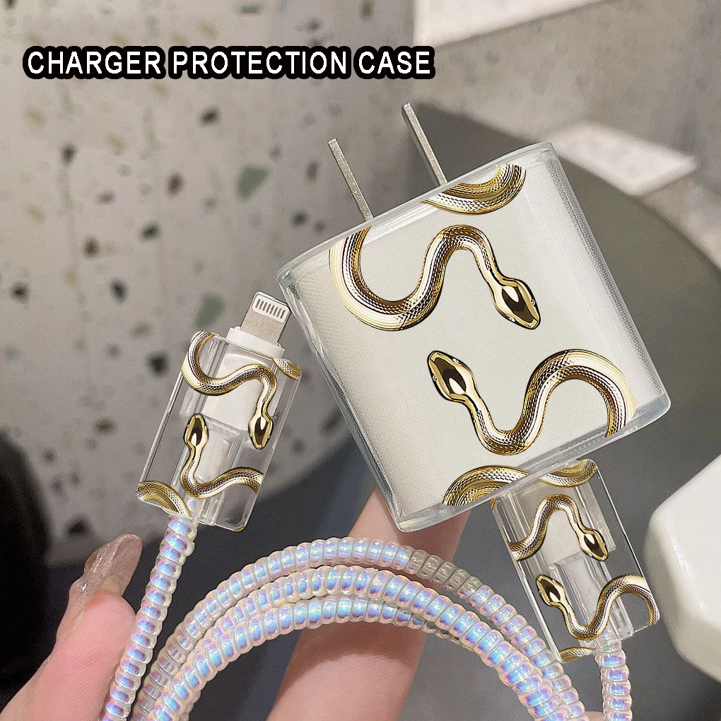 Gold Black Snake Case for Apple 18/20w Charger Protective CoverIs ...