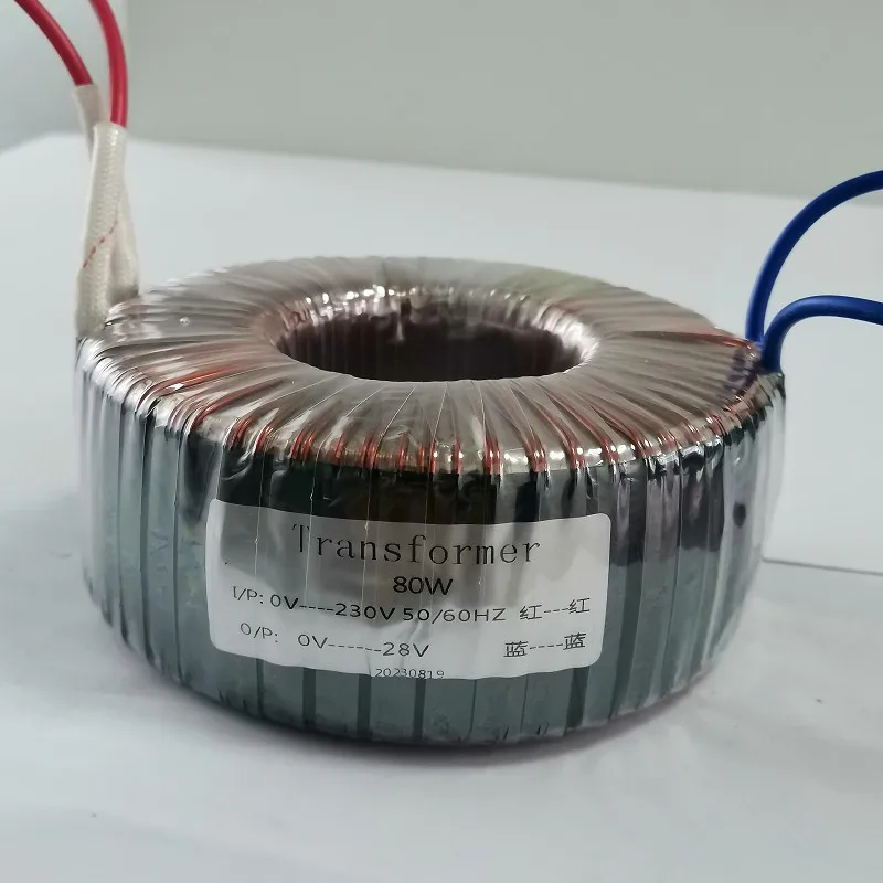 Customized 80w 90w Toroidal Transformer Input 220v 230v Output 12v 18v
