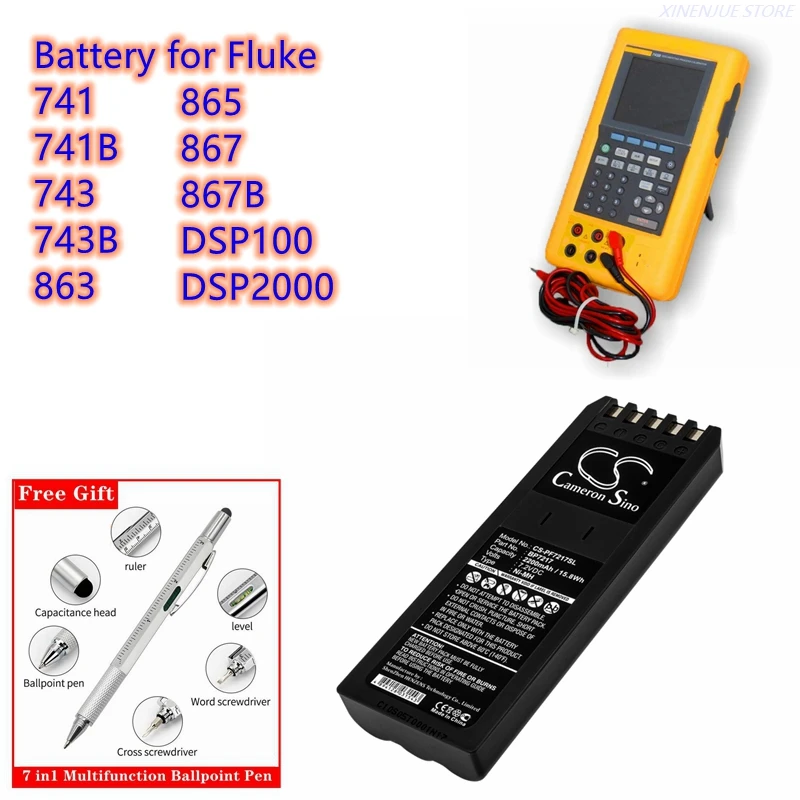 Survey,Test Battery 7.2V/2200mAh BP7217 for Fluke 741,741B,743,743B ...