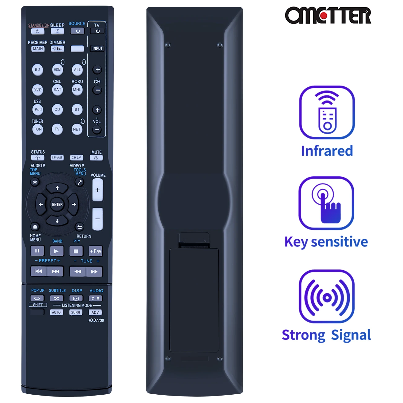 AXD7739 Replace Remote Control Fit for Pioneer AV Receiver VSX-830-K ...