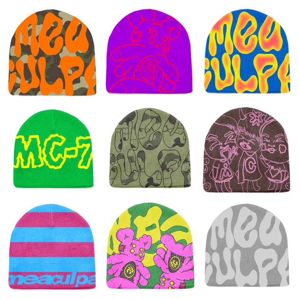 New-Designer-Sense-Niche-Cold-Cap-Warm-Fashion-All-Color-Mea-culpa ...