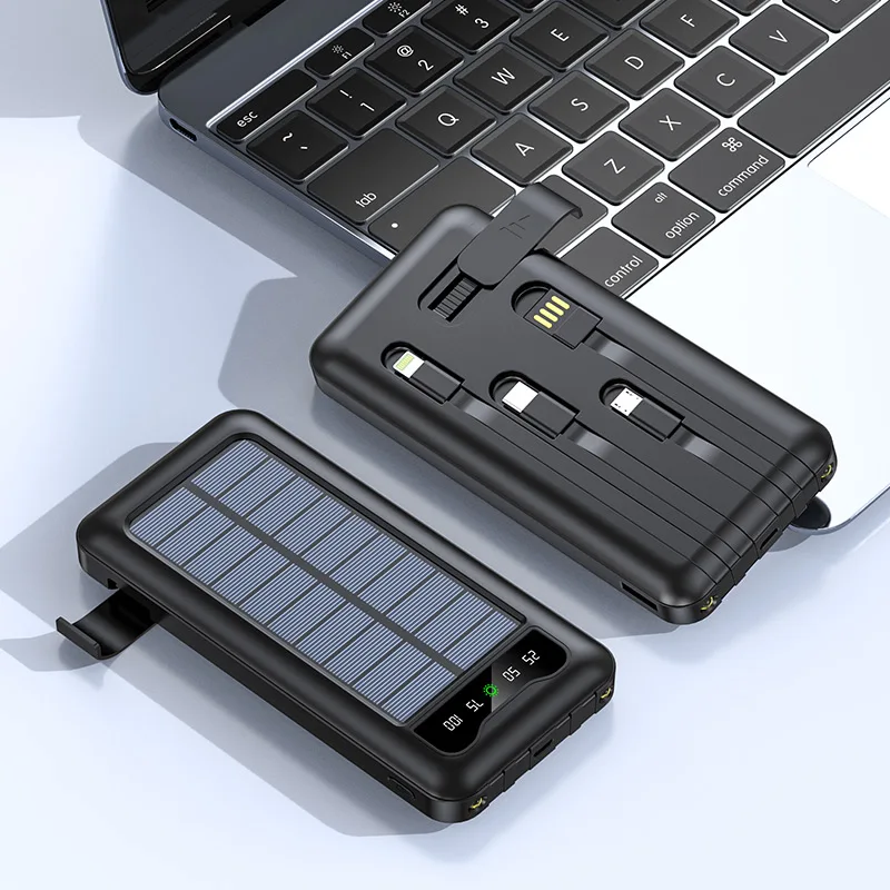 Banco de Energía Solar de 30000mAh, Gran Capacidad de Carga de Teléfono ...