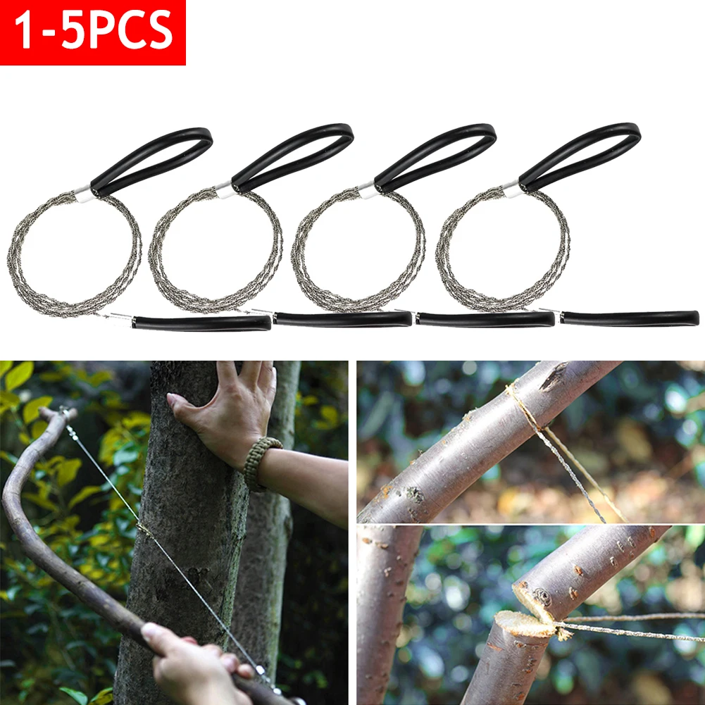 1 5PCS Portable Gear Pocket String Wire Saw Chainsaw Outdoor Travel ...