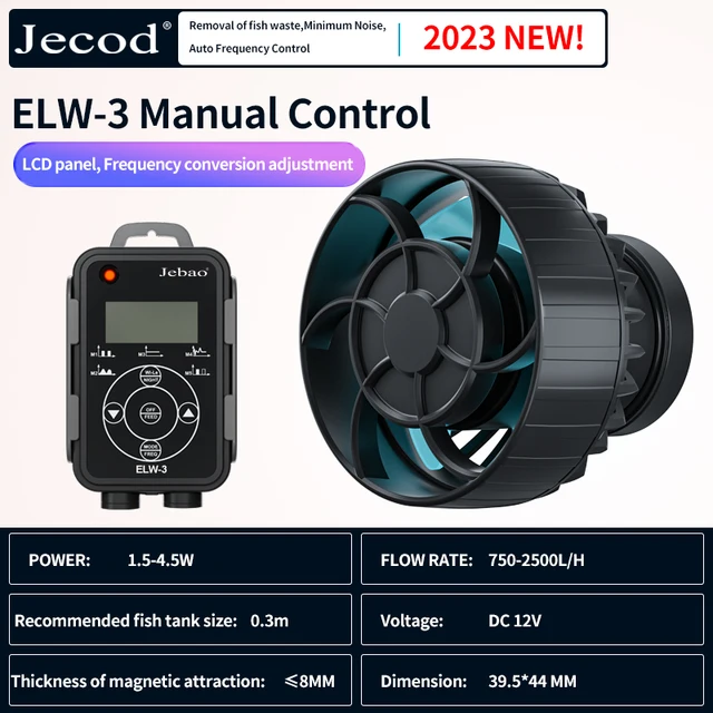 Jebao 2023 New Wave Pump ELW Aquarium Water Pump Filter Fish Tank Ultra Quiet Operation Pump ...