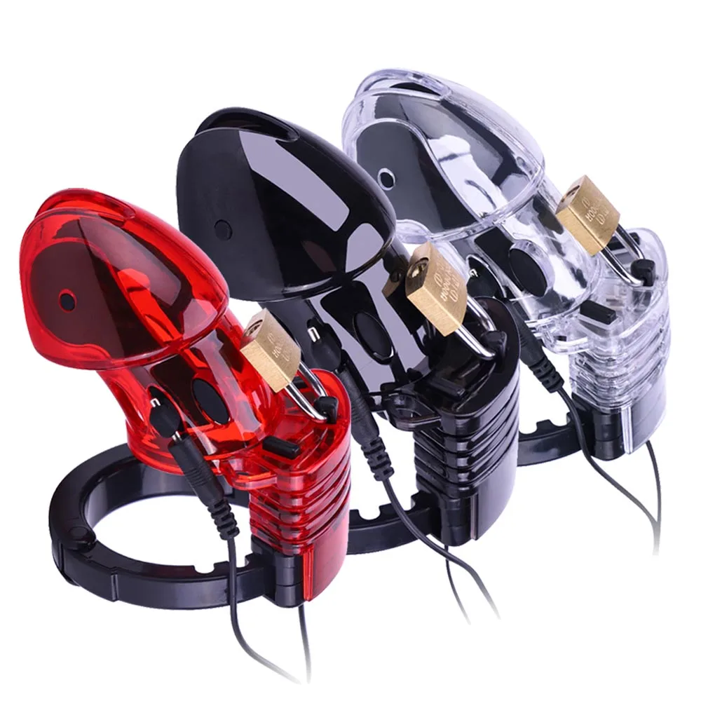 Electric-Shock-CB6000-Cock-Cage-Sex-Ball-Stretcher-BDSM-Timer-Lock-Chastity-Belt-Electro ...