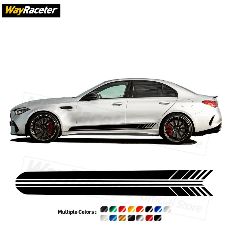 2 Pcs Edition One Stripes Door Side Sticker For Mercedes Benz W206 C63 ...
