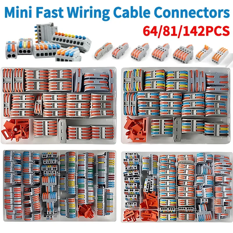 Mini-Fast-Wiring-Cable-Connectors-Push-in-Home-Terminal-Block-Junction ...